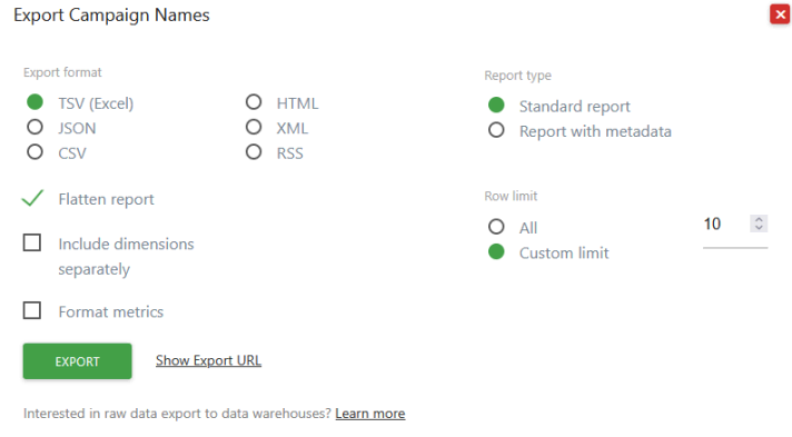 How do I export data from Matomo in CSV, TSV, XML, or JSON format? FAQ ...