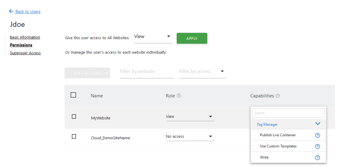 Manage User Roles for Matomo Tag Manager FAQ - Analytics Platform - Matomo